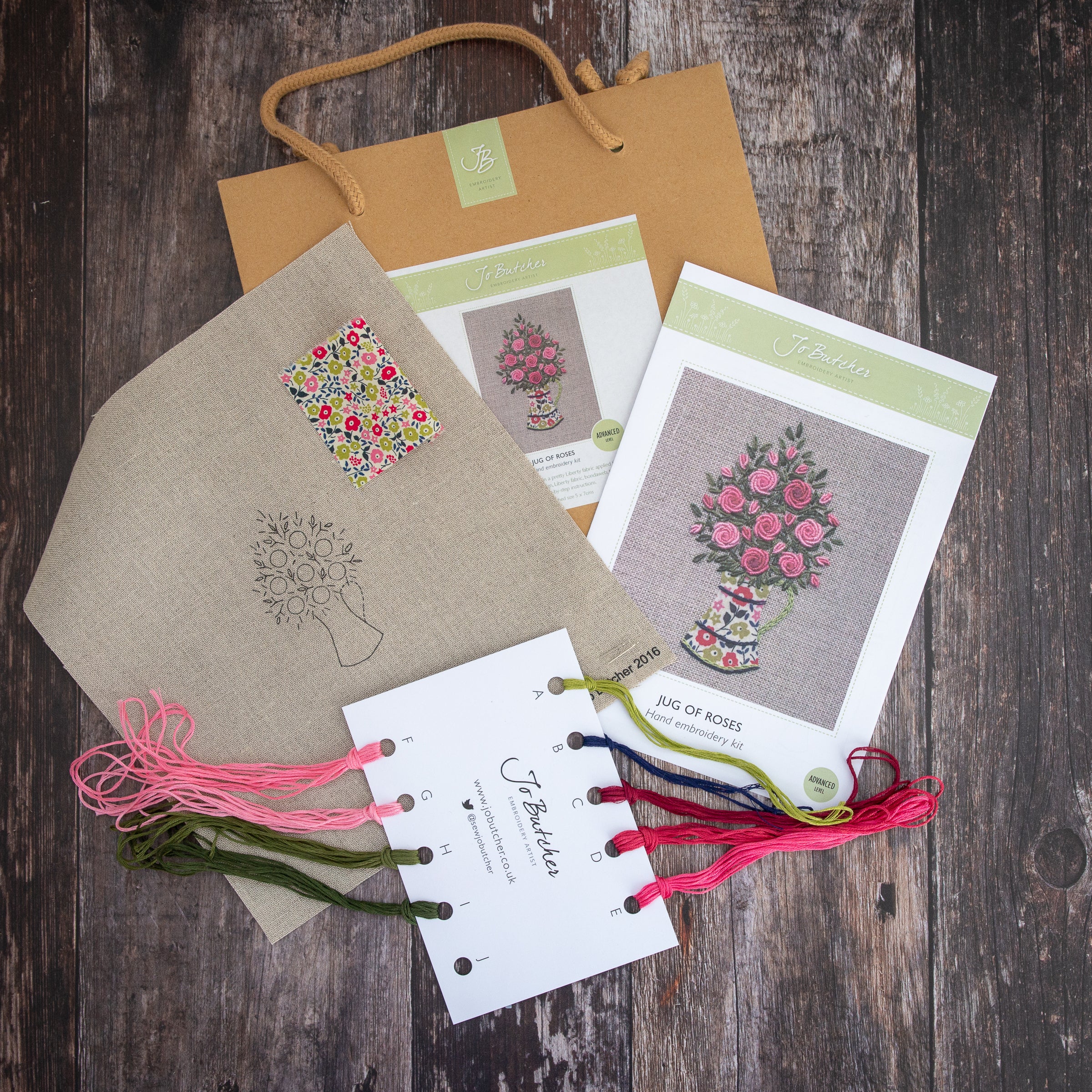 Jug of Roses Kit – Jo Butcher Embroidery Artist
