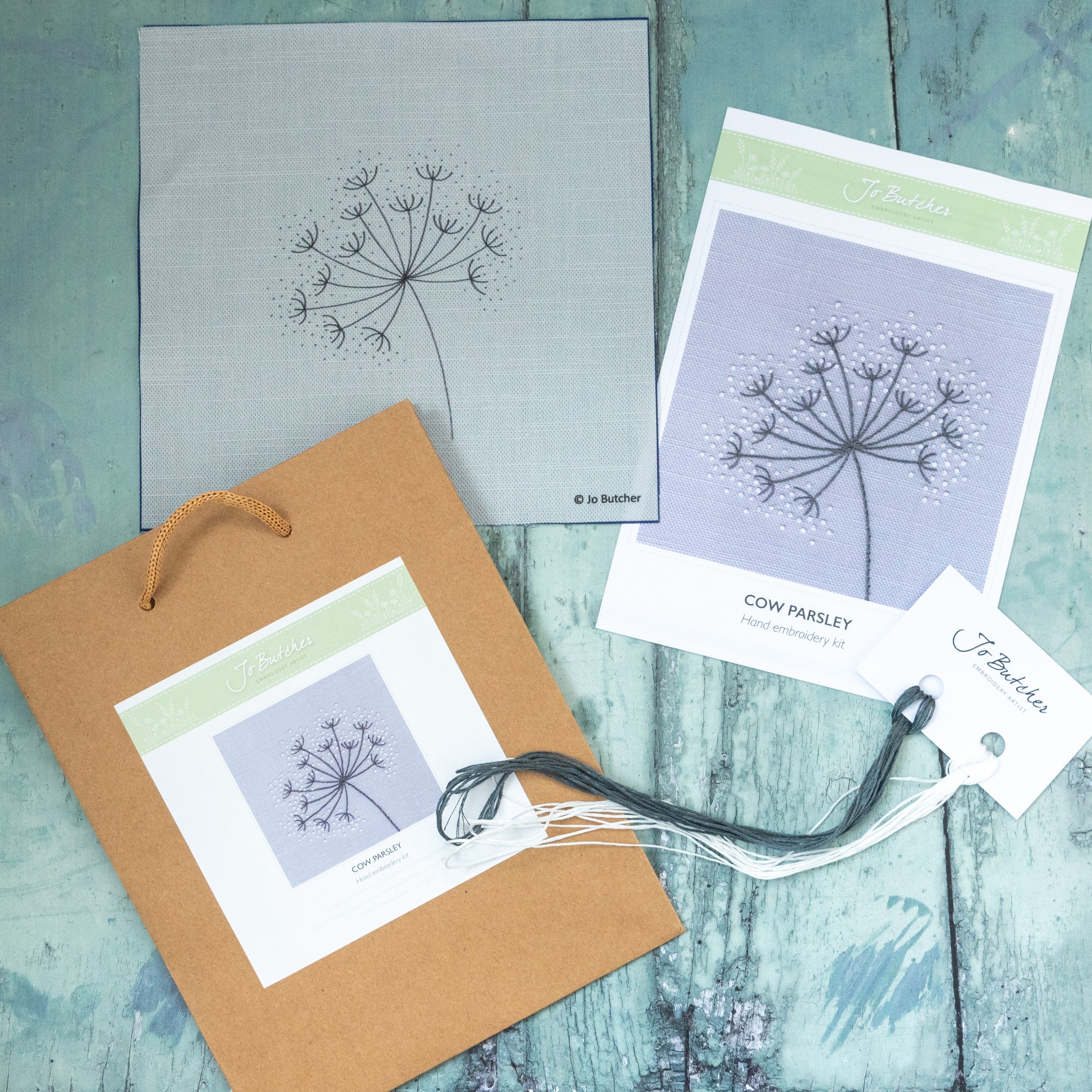 Cow Parsley (Grey) Kit – Jo Butcher Embroidery Artist