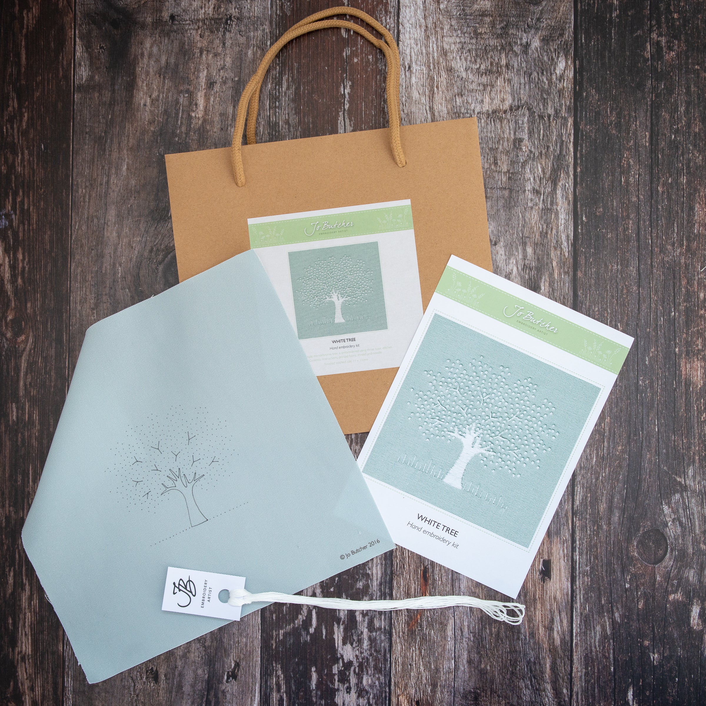 White Tree Kit (Duck Egg) – Jo Butcher Embroidery Artist
