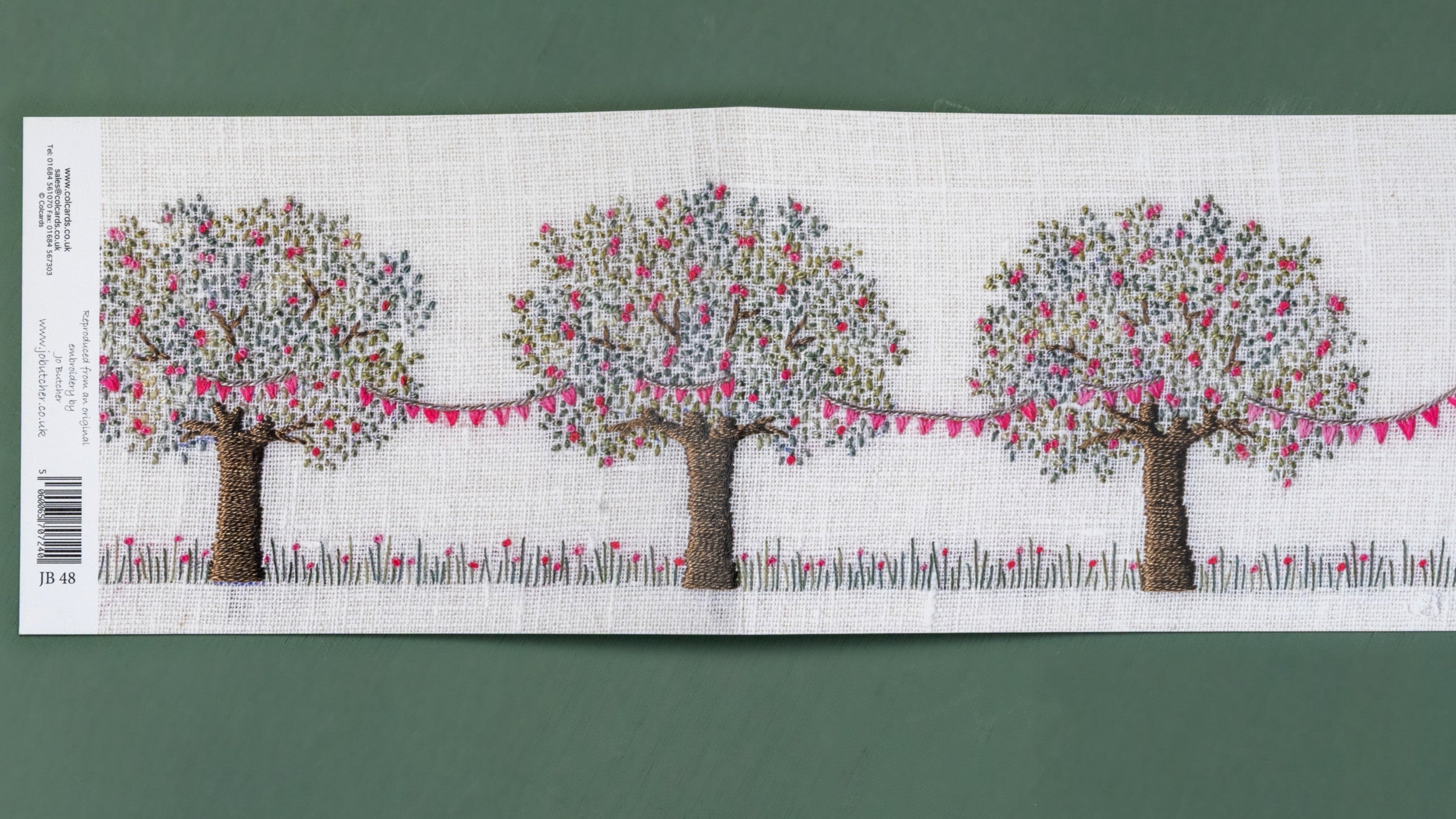 Apple Blossom and Bunting Card – Jo Butcher Embroidery Artist