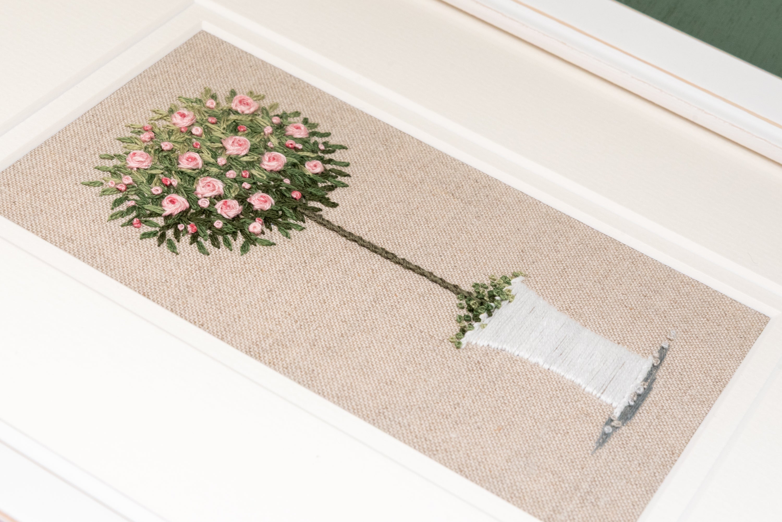 Rose Tree Pink Artwork RT28 – Jo Butcher Embroidery Artist