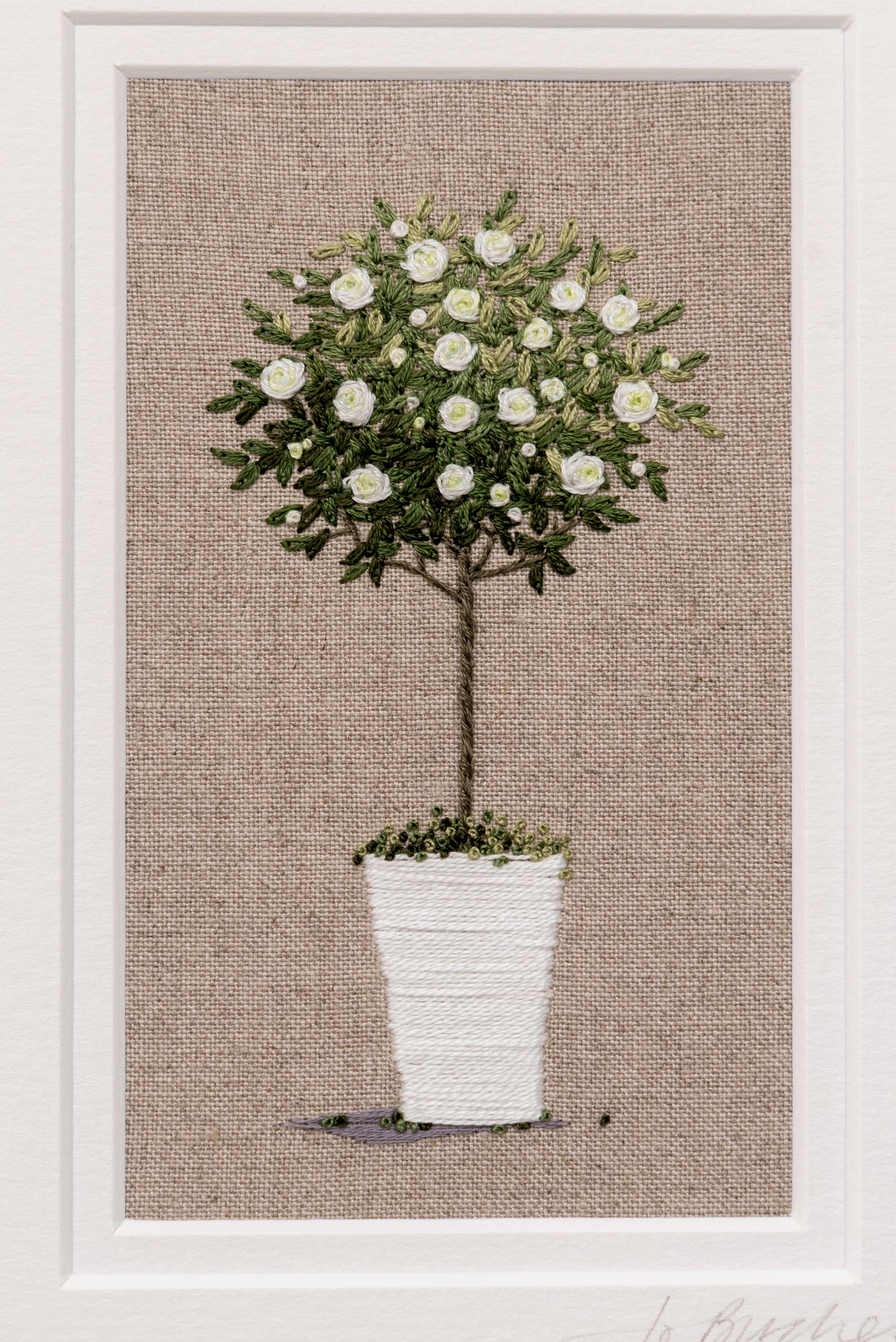 White Rose Tree Picture – Jo Butcher Embroidery Artist